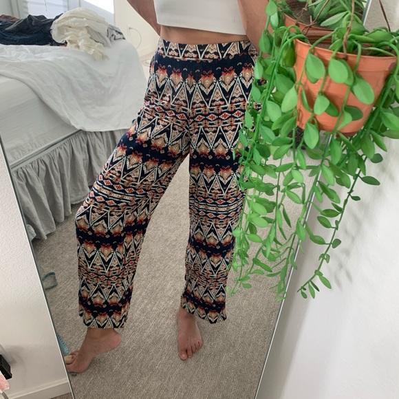 Solitaire | Pants & Jumpsuits | Solitaire Boho Print Wide Leg Palazzo ...
